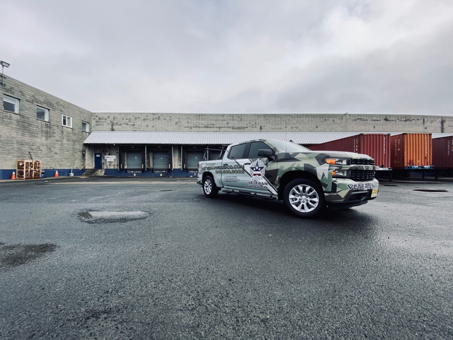 Veteran Wood Co gets Chevy Silverado truck wrap by Wrapmate