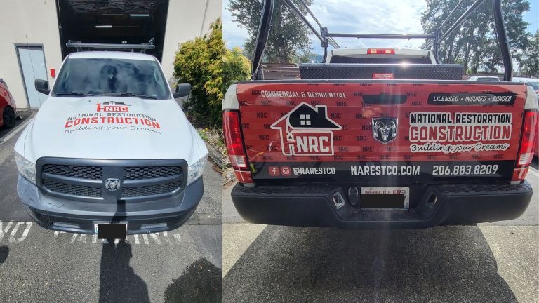 General contractor vehicle wrap designs, examples & price ranges