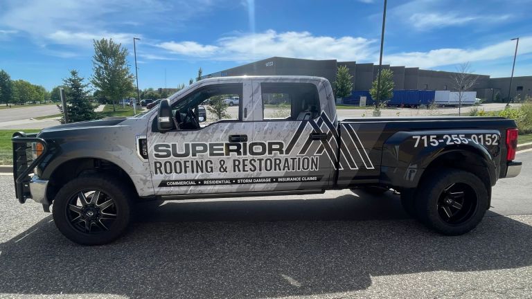 Roofing Services vehicle wrap designs, examples & price ranges
