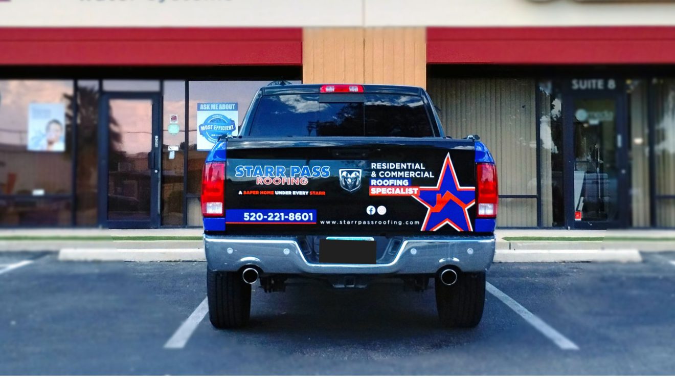 Roofing Services vehicle wrap designs, examples & price ranges